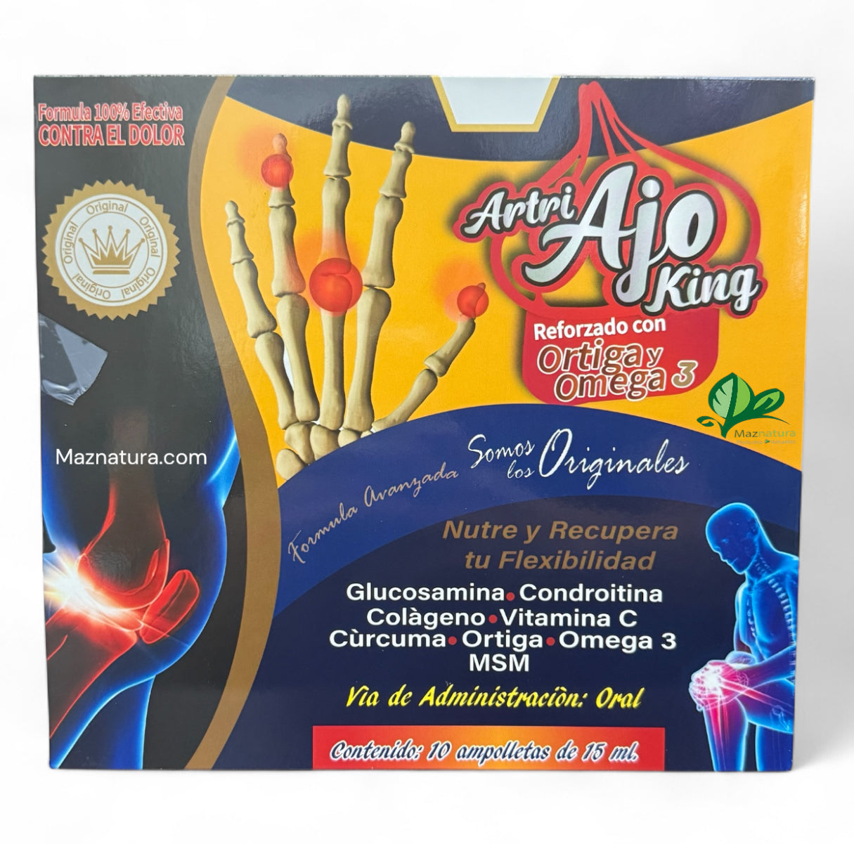 Artri Ajo King Reforzado Con ortiga y omega 3 Ampolleta Bebible – Maznatura