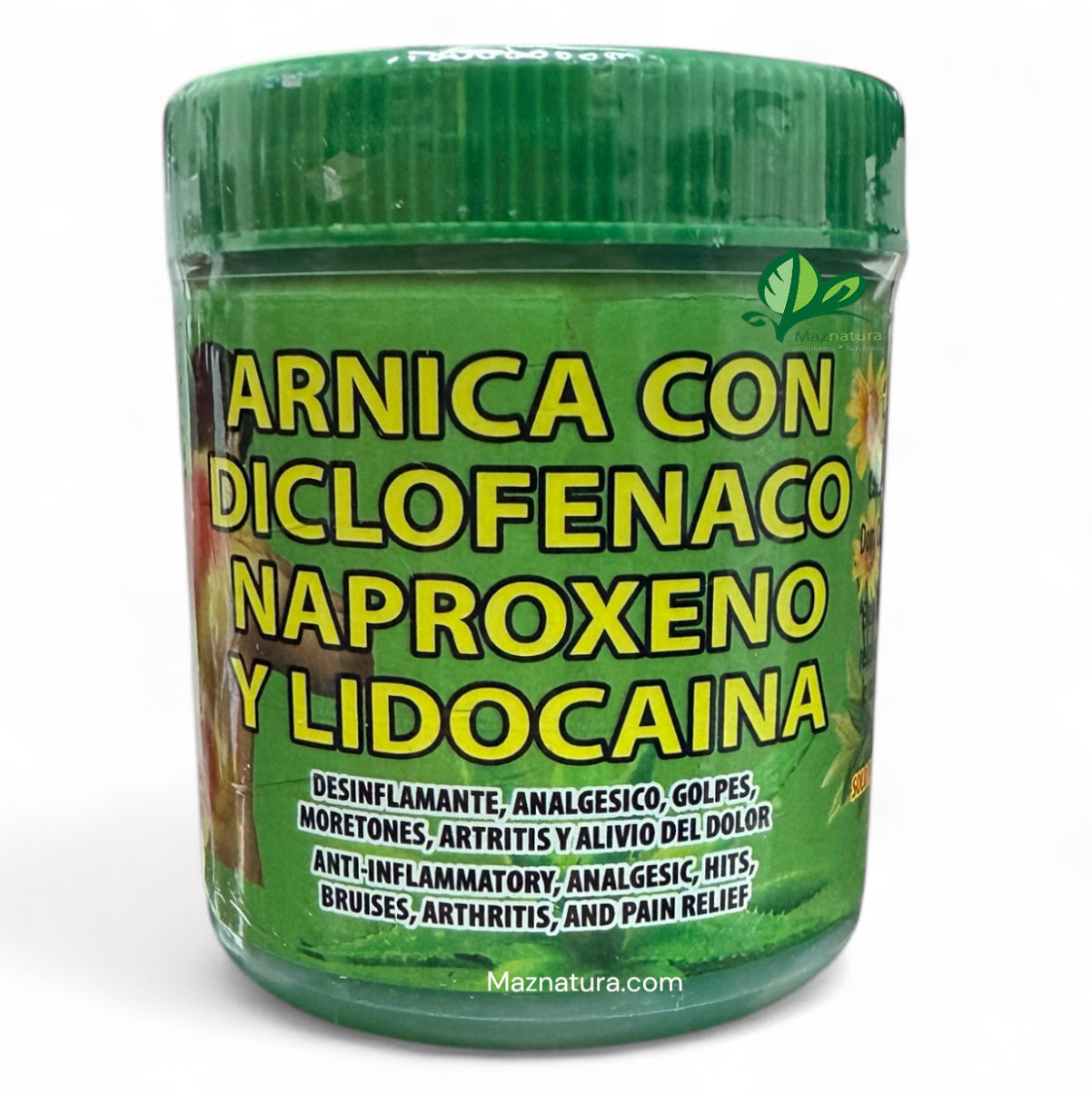 Arnica Con Diclofenaco Naproxeno y Lidocaina Pomada 120g – Maznatura